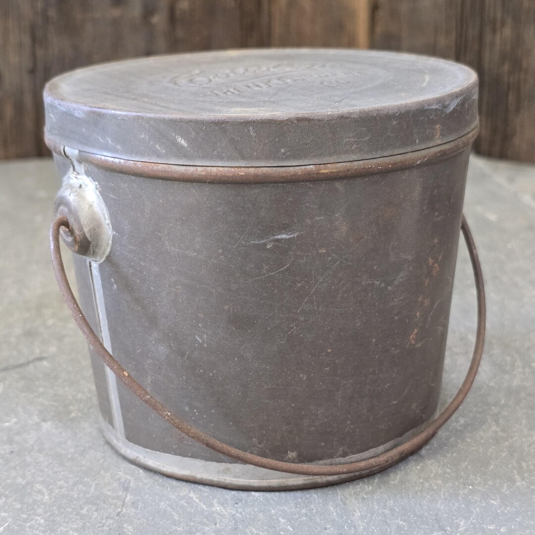 Antique Cottolene Embossed Advertising Lard Tin Bucket Can N.K ...