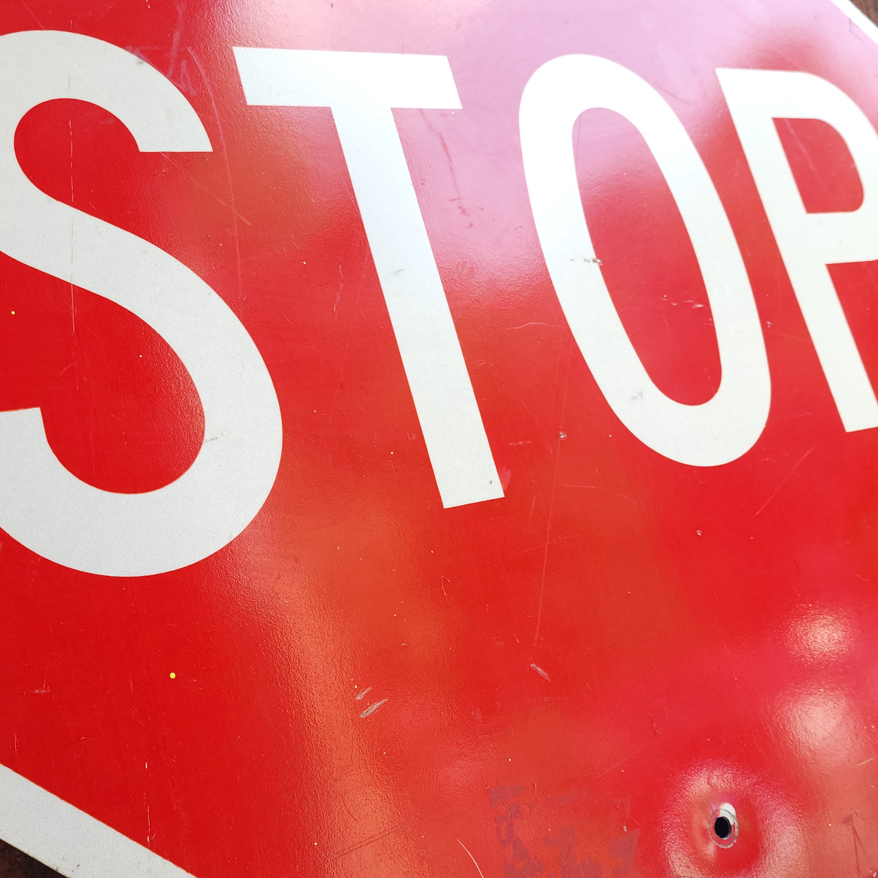 Vintage Retired Obsolete Stop Sign Real Street Used Traffic Signal ...