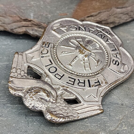 Obsolete Vintage Fire Police Badge Firefighter Salama… - Gem