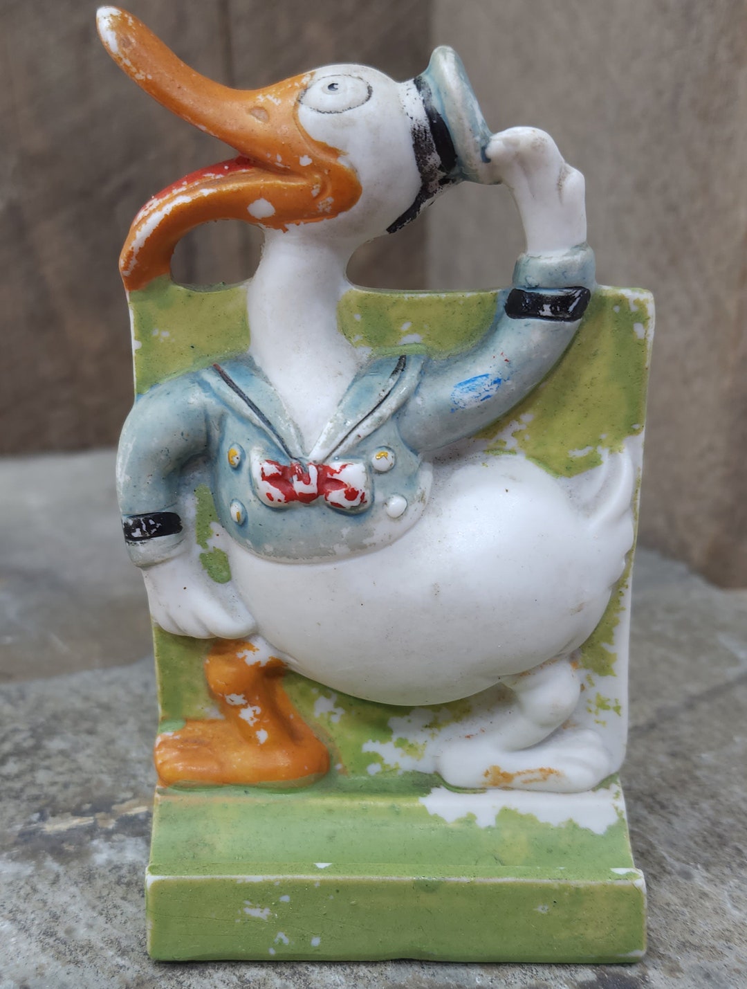 1930's Vintage Made in Japan Donald Duck Bisque Toothbrush Holder Long ...