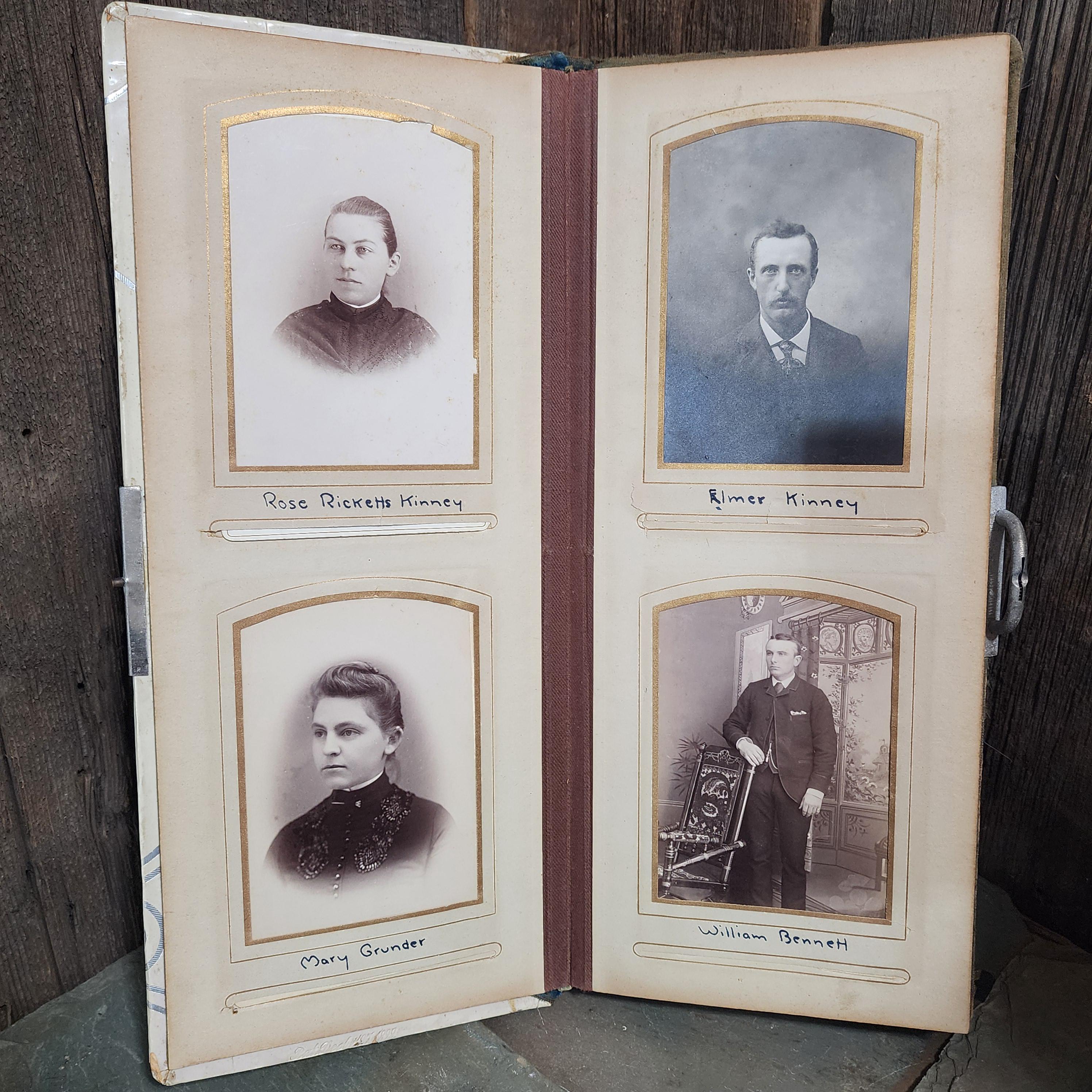 Antique Estate Cabinet Card Photograph Album Photo Book Hume, NY W/ Id ...