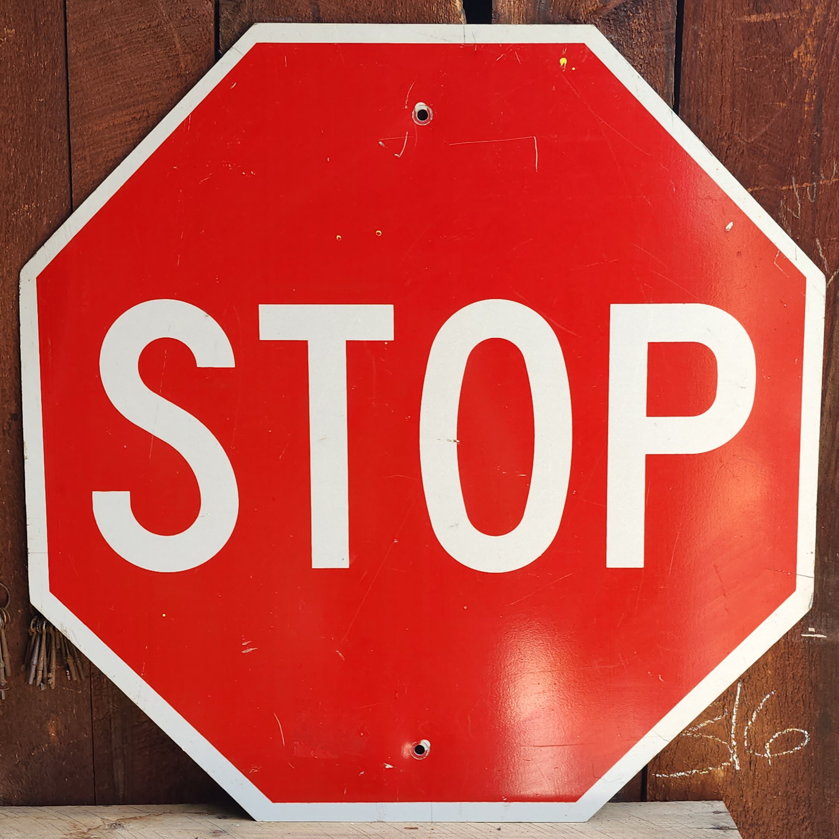 Vintage Retired Obsolete Stop Sign Real Street Used Traffic Signal ...