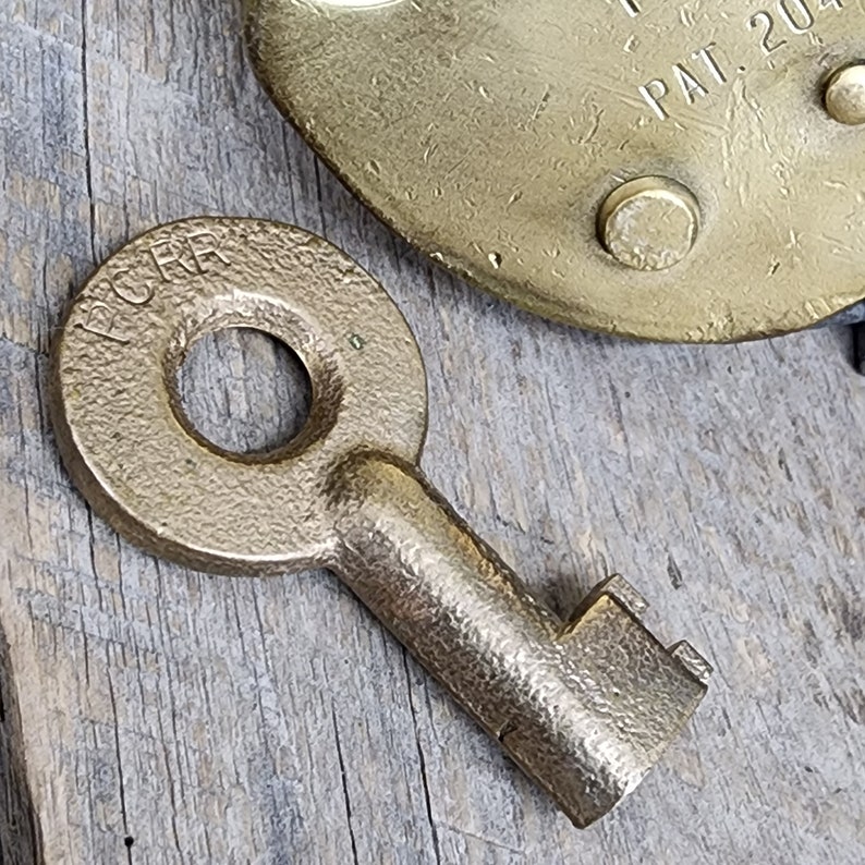 Vintage PCRR Brass Adlake Railroad Switch Lock Working Padlock W ...
