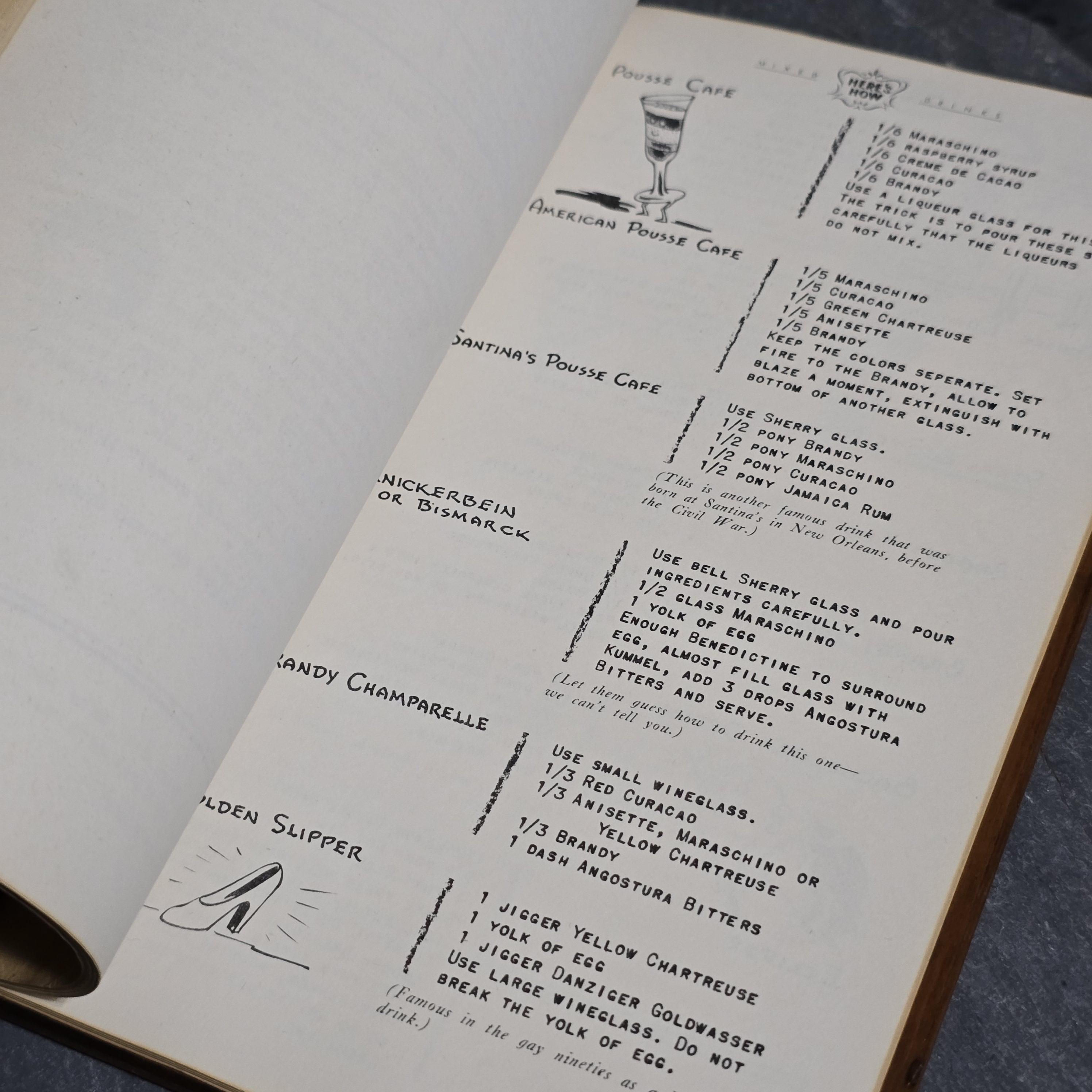 1941 Here's How Mixed Drinks Cocktail Recipe Book Wood Cover ...