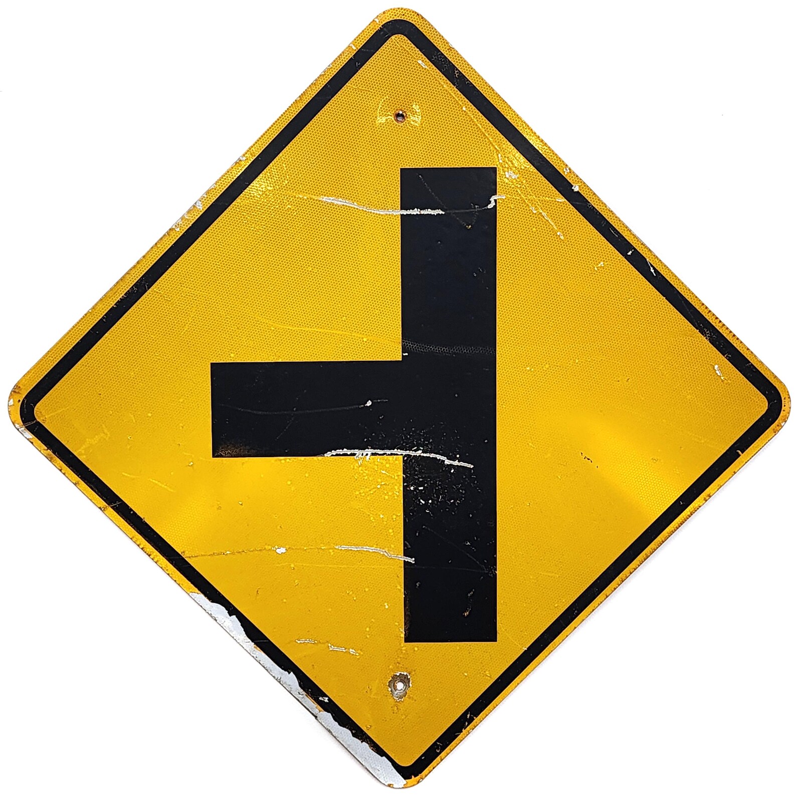 Vintage Side Road Ahead Intersection Real Obsolete Road Street Traffic ...
