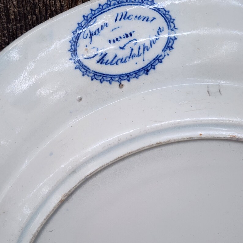 Antique Fair Mount Near Philadelphia Flow Blue Transfer Print ...