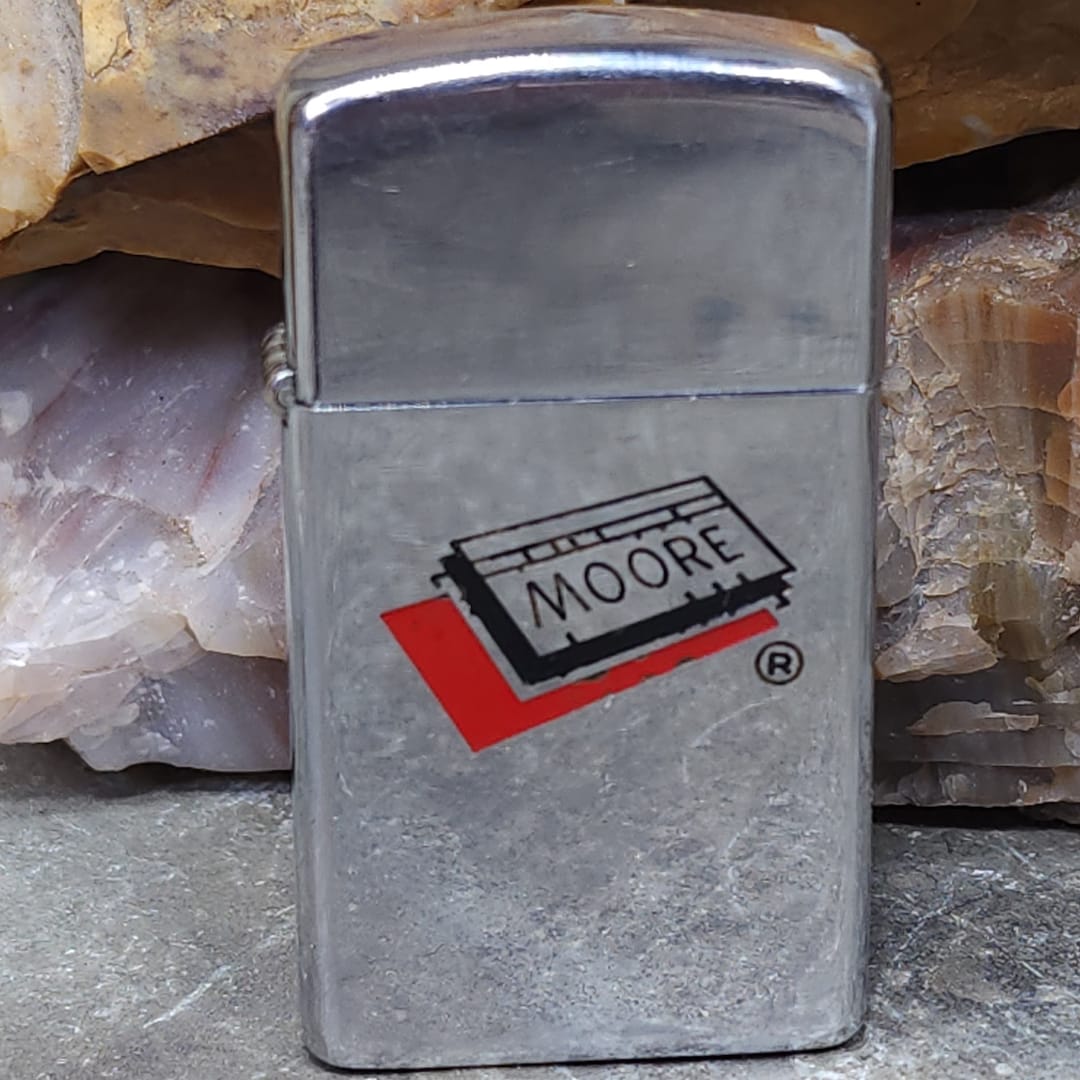 1959 Moore Business Forms Advertising Zippo Cigarette Lighter Slim Size ...
