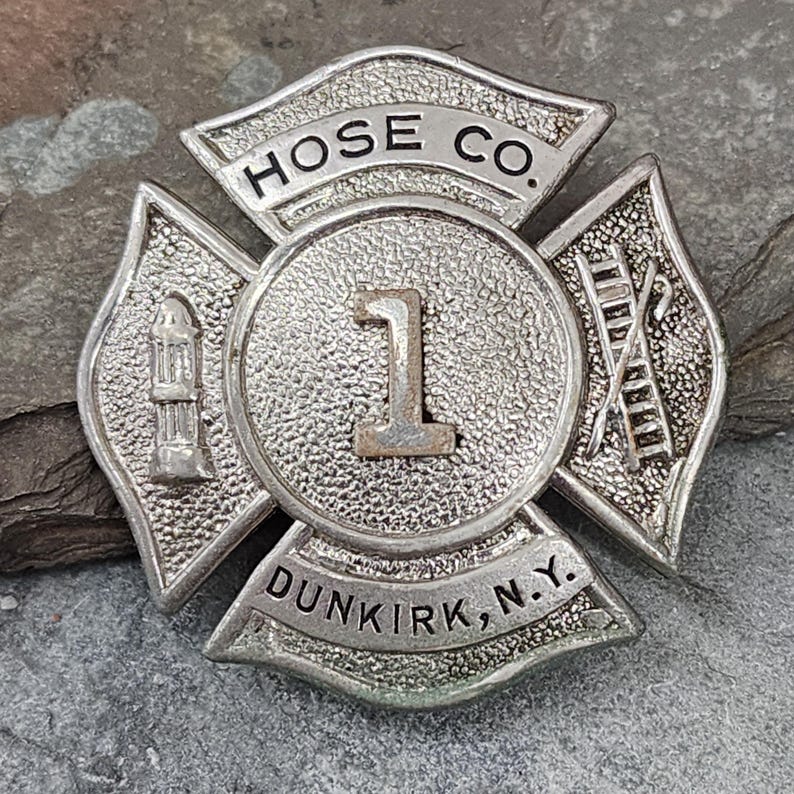 Vintage Obsolete Dunkirk NY Hose Co. Fire Department Uniform Hat Badge ...