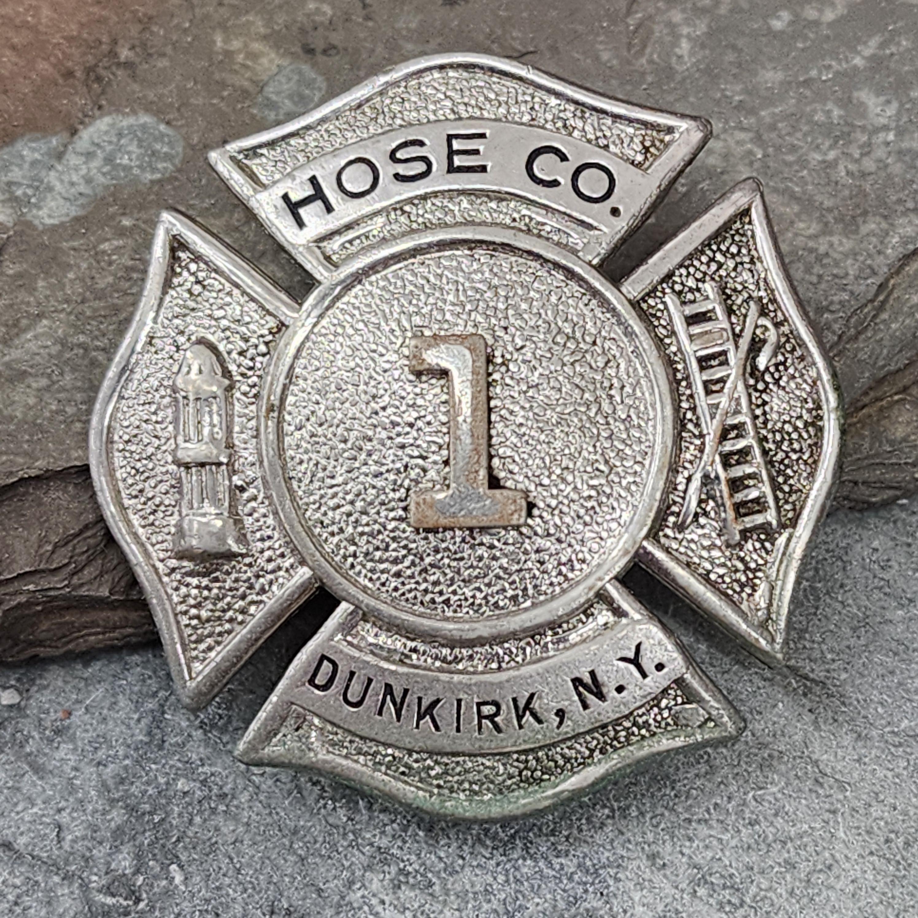 Vintage Obsolete Dunkirk NY Hose Co. Fire Department Uniform Hat Badge ...
