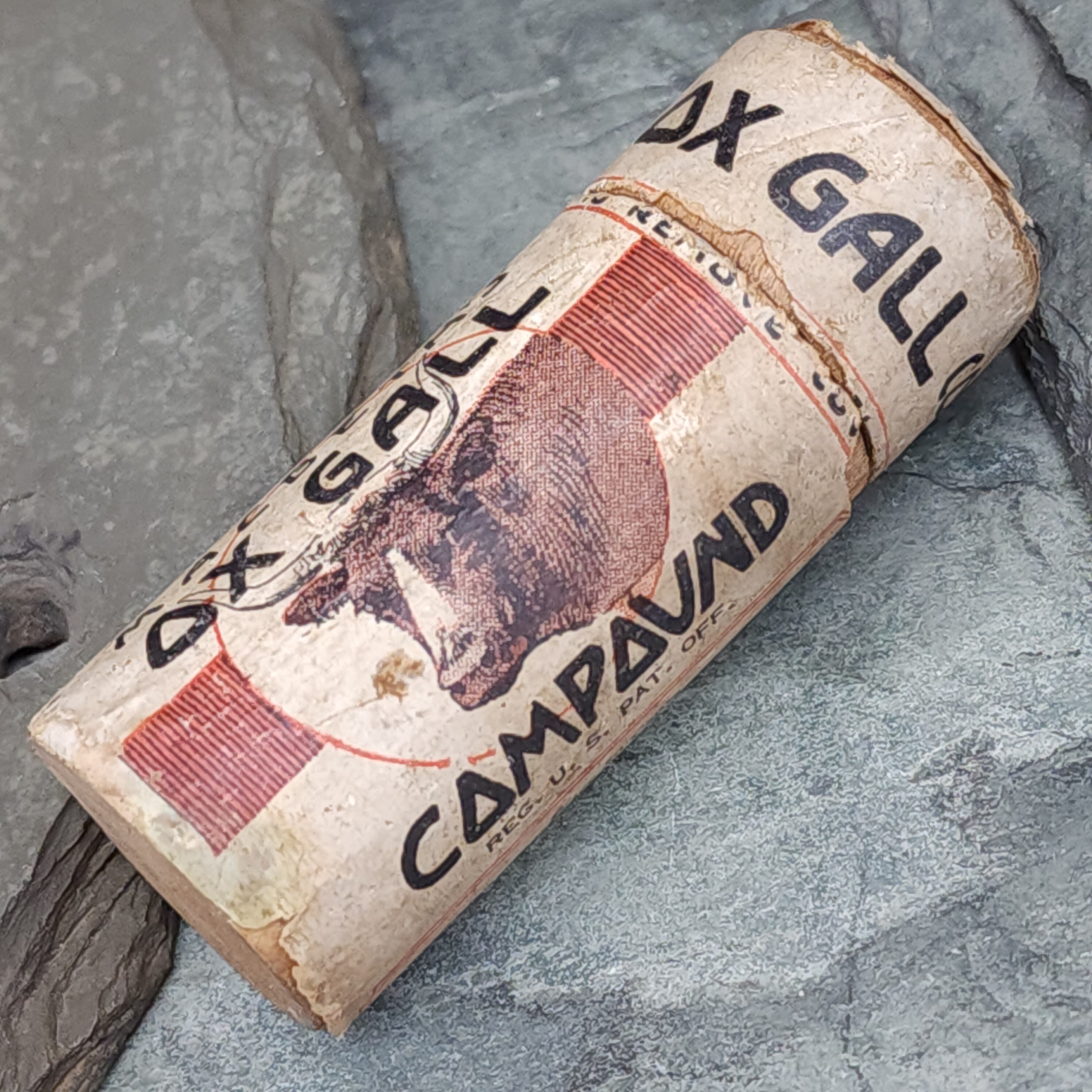 Antique Macbeth's Ox Gall Wooden Pill Box Wood Tube W/ Label Quack ...