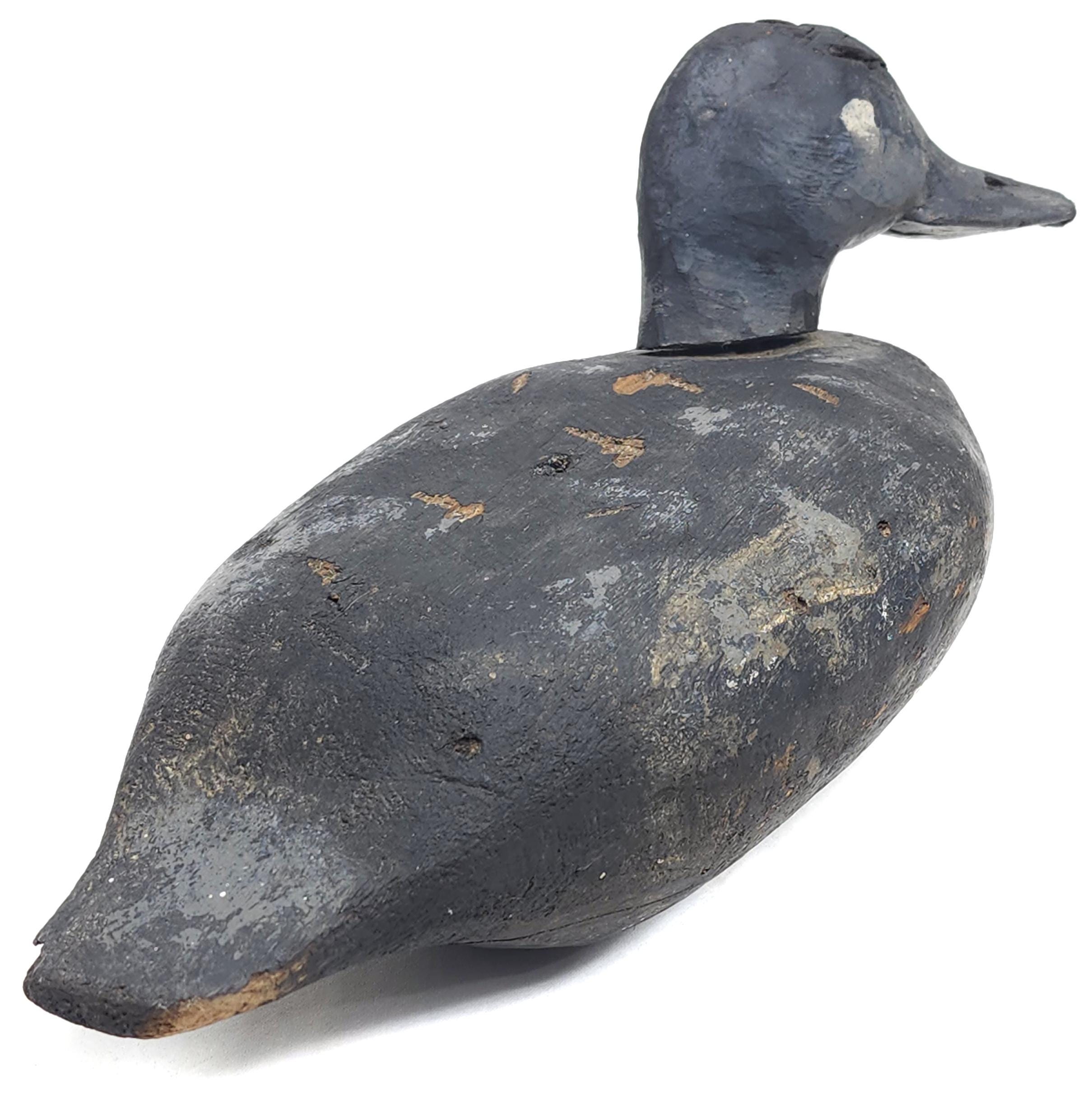 Antique Homemade Hand-painted Carved Wooden Duck Decoy Primitive ...