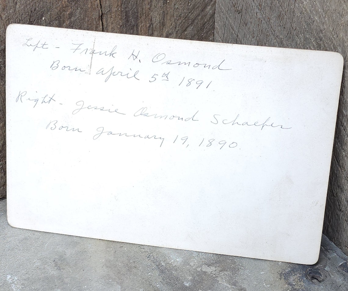 Antique Cabinet Card Photo Identified Frank Osmond & Jessie Schaefer ...