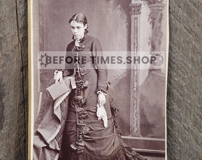 Antique Victorian Cabinet Card Photo Identified Subject Ellen S Titus ...