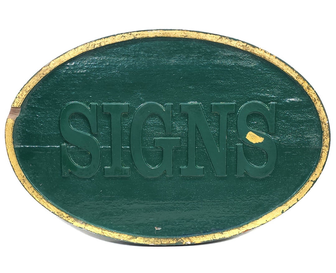 Antique Wooden signs Oval Sign Advertising Plaque Store Sign Vintage ...