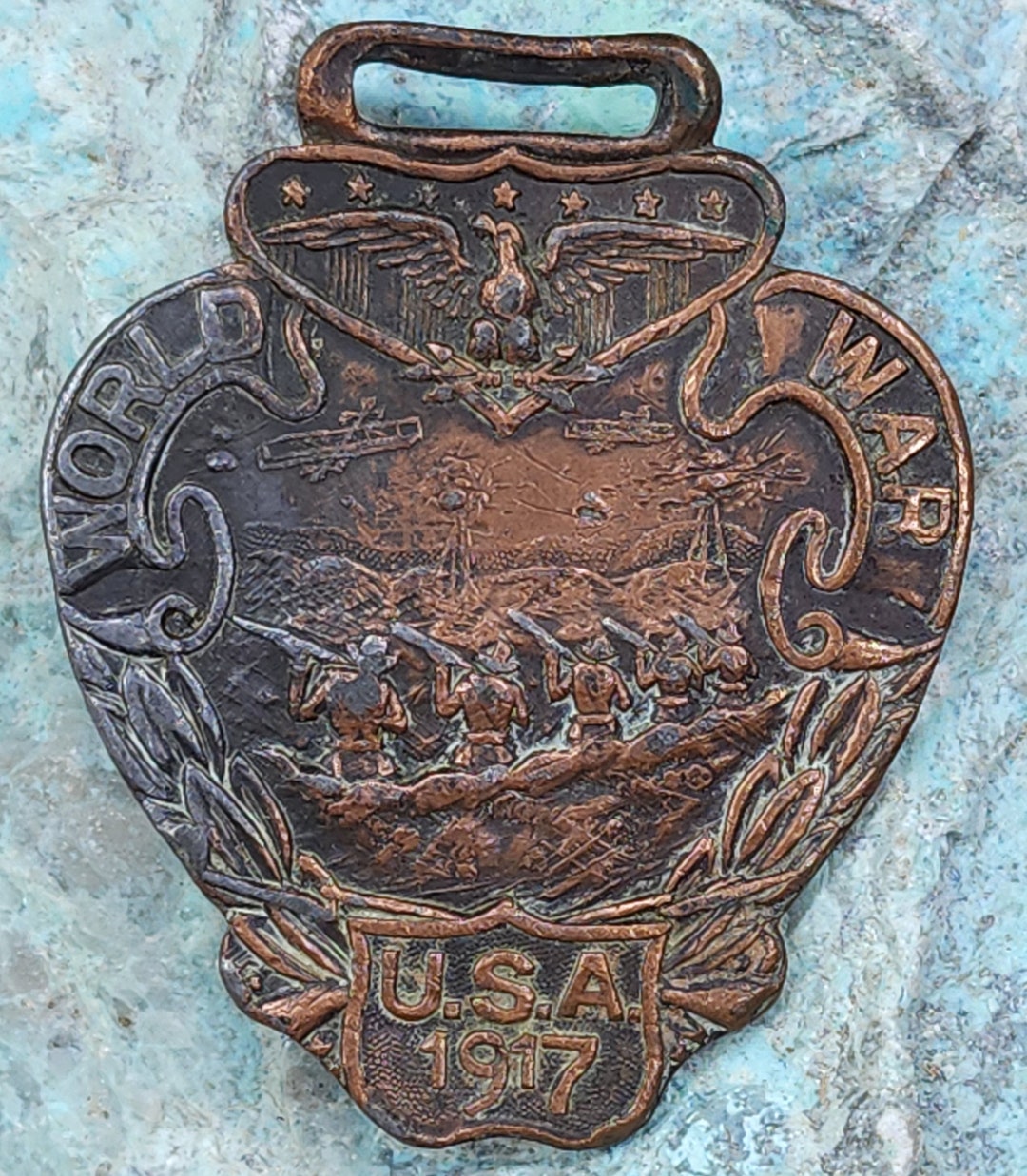 Antique 1917 World War USA Allies in Freedom's Cause Pocket Watch Fob ...