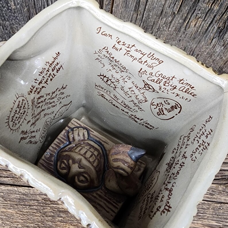 1973 Vintage Jim Rumph Art Pottery Figural Outhouse Shaped Mug Tankard ...