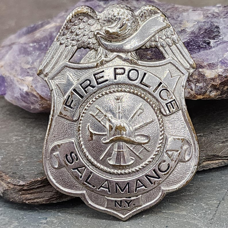Obsolete Vintage Fire Police Badge Firefighter Salamanca, NY Officer ...