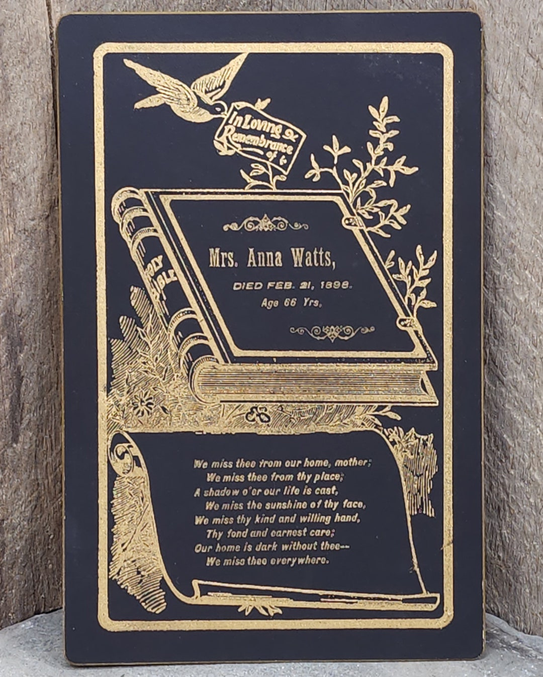 Antique 1898 Victorian Funeral Remembrance Cabinet Card Memorial Anna ...