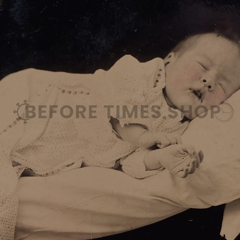 Antique Victorian Post Mortem Tintype Photograph Baby W/ Hare Lip ...