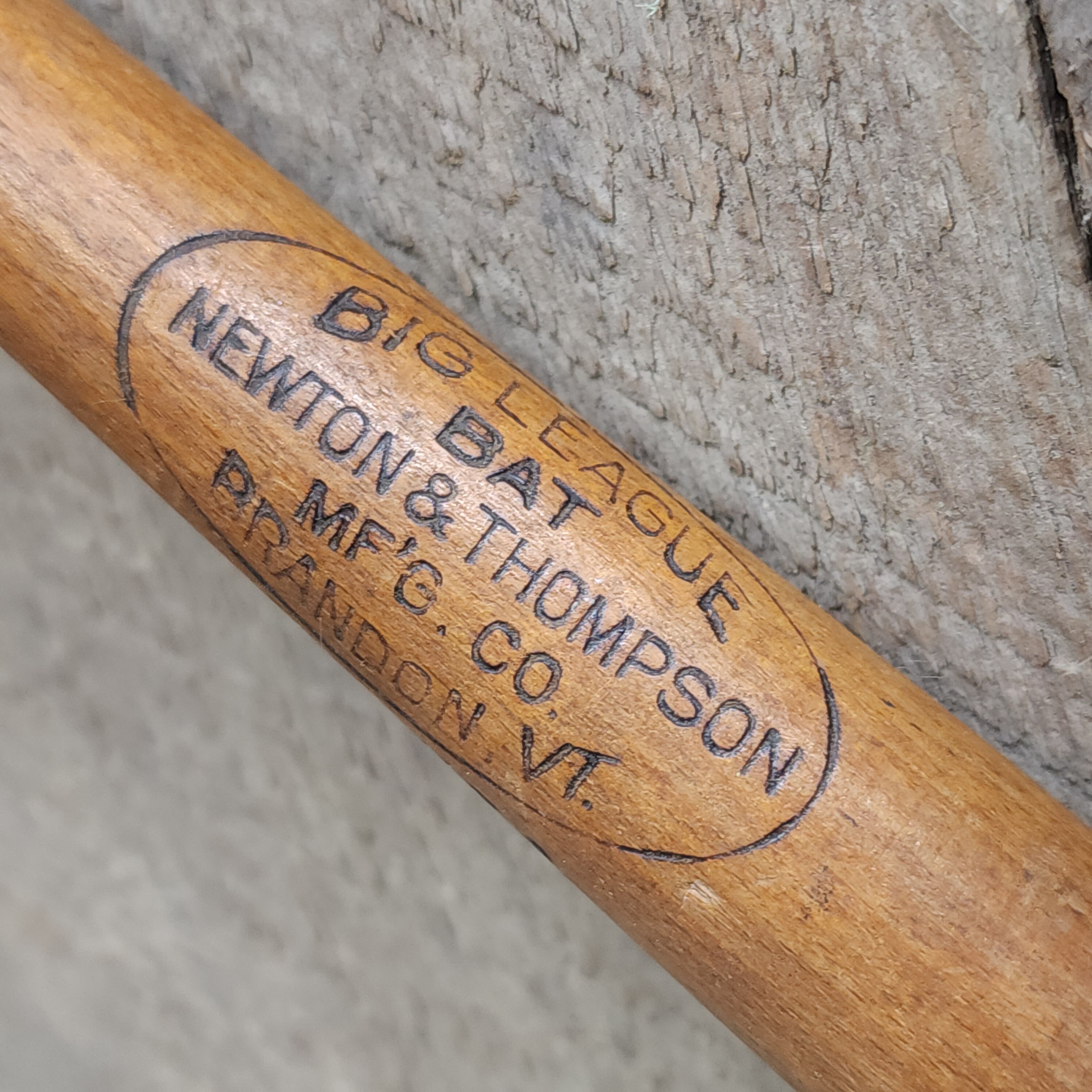 Vintage Newton & Thompson Mfg. Big League Bat Baseball Mini Bat Brandon ...