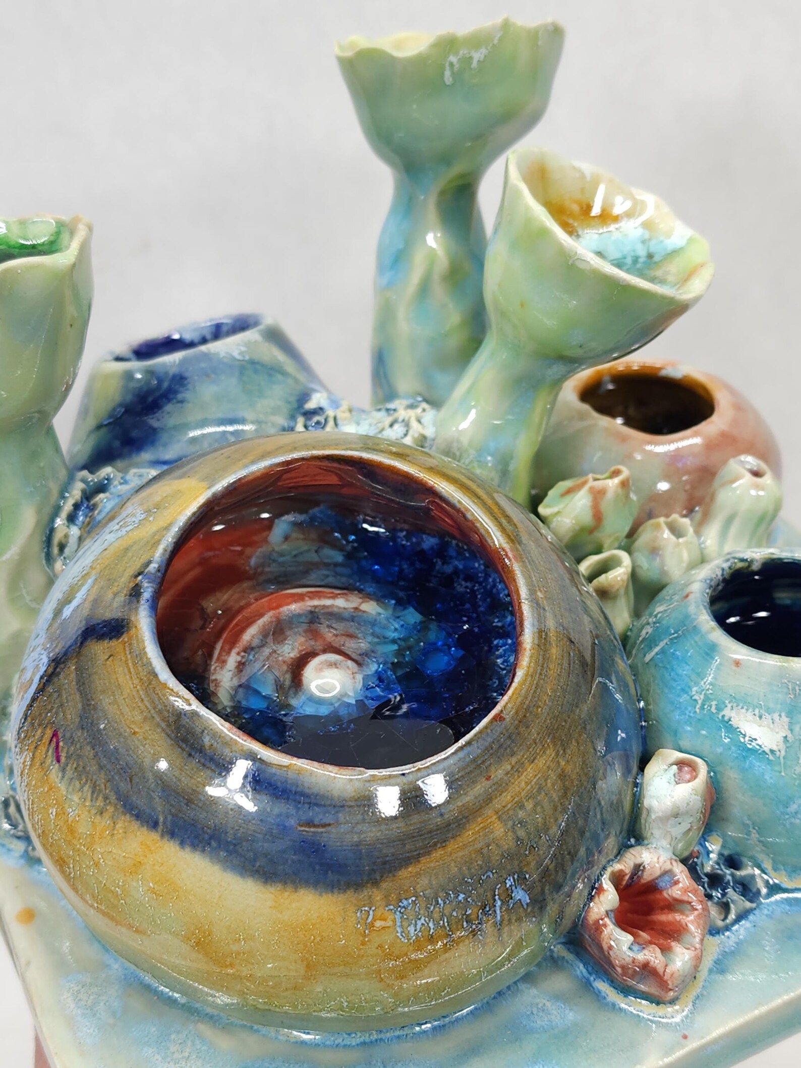 Diane Martin Lubinski 215 Stunning Signed Handmade Coral Reef Art Clay ...