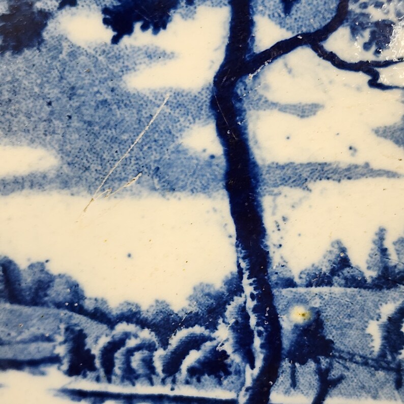 Antique Fair Mount Near Philadelphia Flow Blue Transfer Print ...