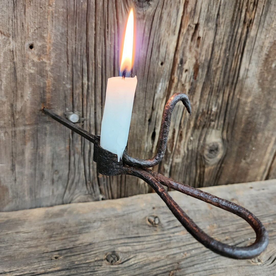Pitted Antique Well Worn Sticking Tommy Coal Miner's Candle Holder ...