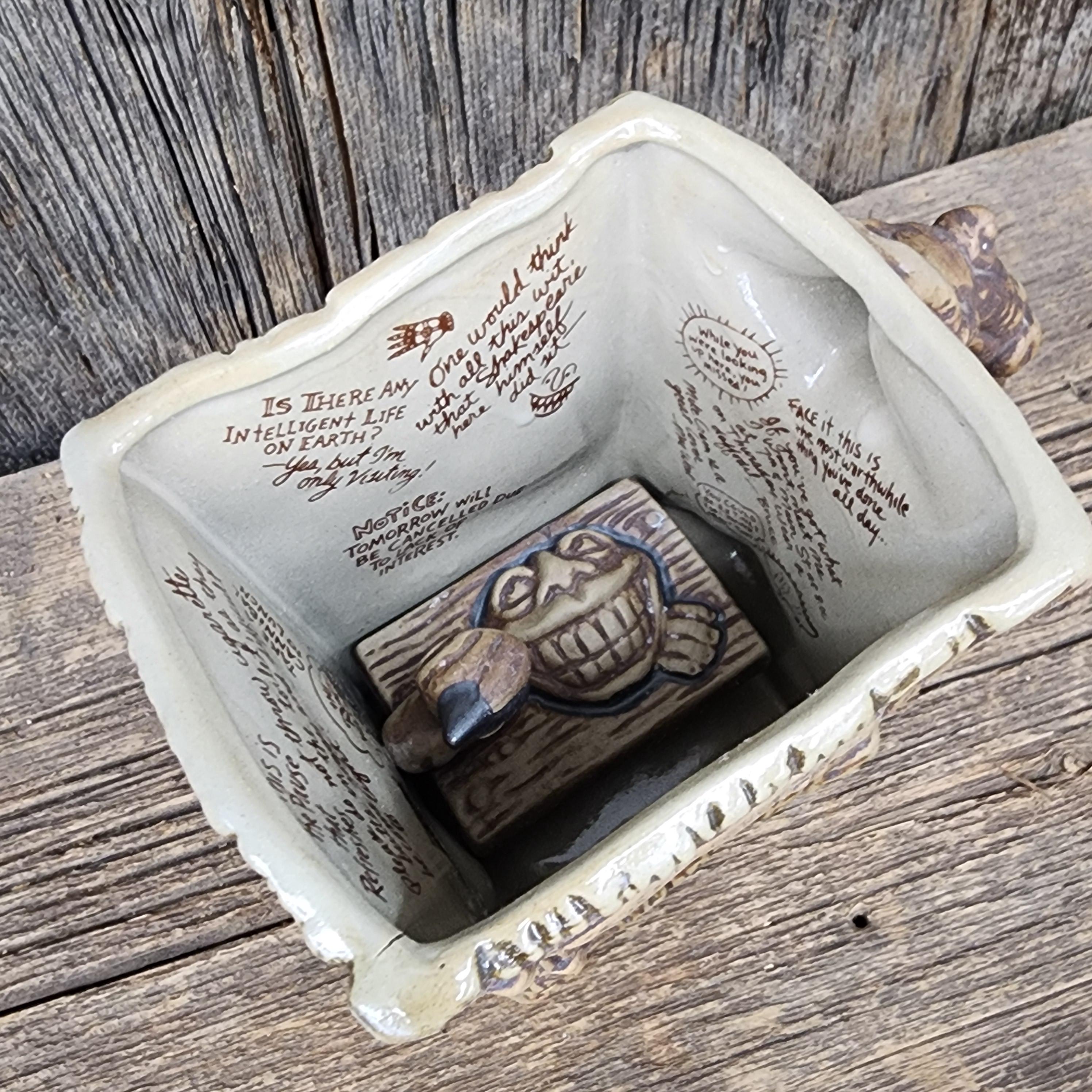 1973 Vintage Jim Rumph Art Pottery Figural Outhouse Shaped Mug Tankard ...