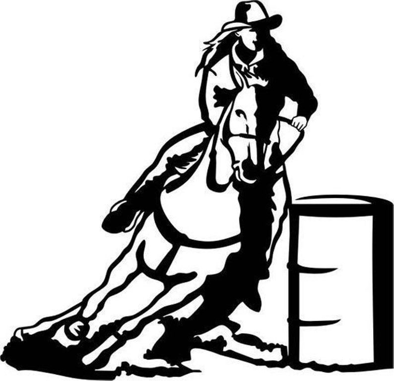 Barrel Racing Decal - Etsy
