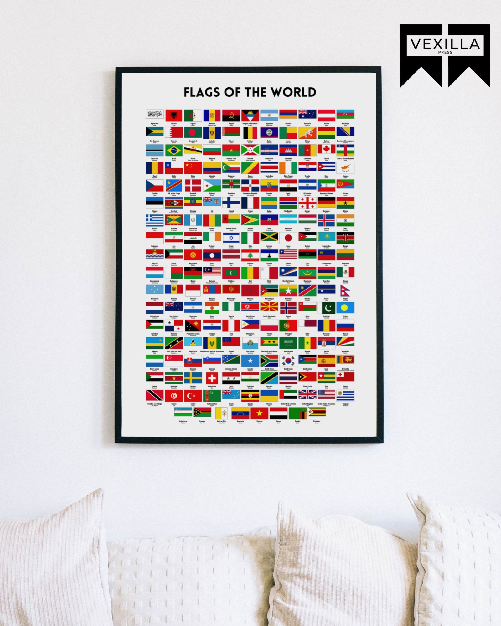 Buy Flags of the World Poster Country Flags Printable Nations Online in ...