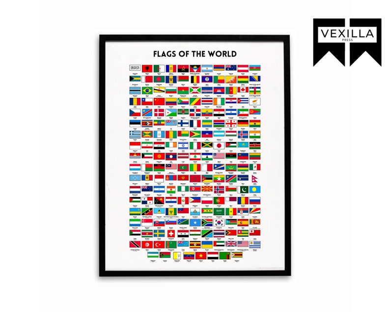 Flags of the World Poster: Updated Country Flags Chart (digital ...