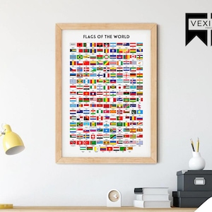 Flags of the World Poster: Educational Geography Art Print - Etsy