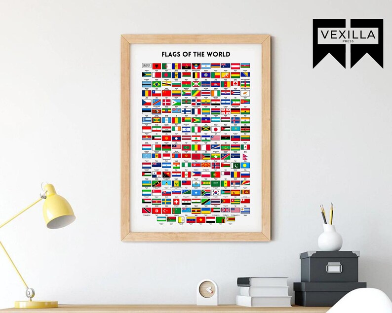 Flags of the World Poster: Educational Geography Art Print - Etsy