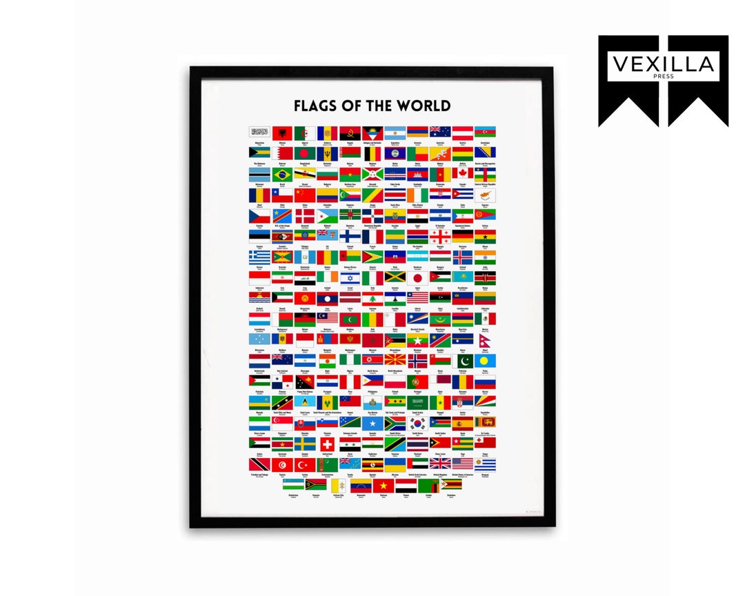 Flags of the World Poster Country Flags Printable Nations - Etsy