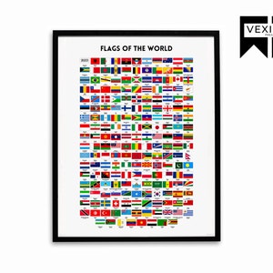 Flags of the World Poster Country Flags Printable Nations | Etsy