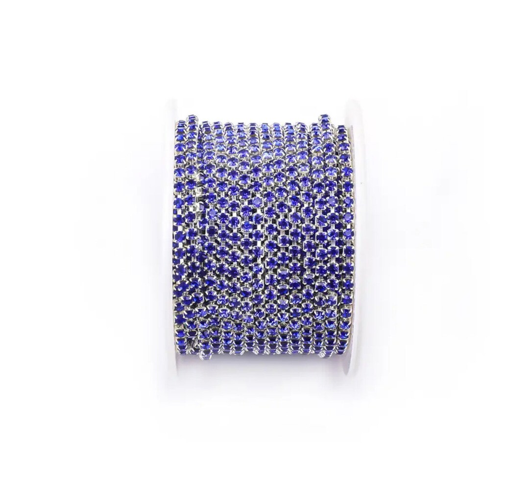 Blue Rhinestone Chain Trim by the Yard - Etsy