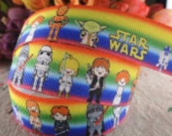 GROSGRAIN RIBBON 5/8, 7/8, 1.5 & 3 Star Wars Cartoon ST2 by the Yard ...