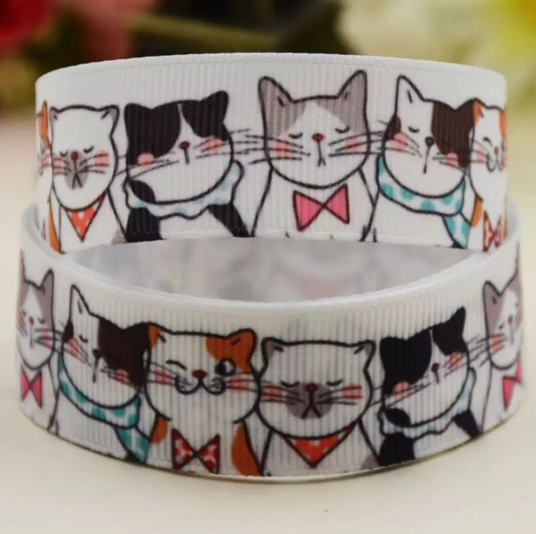 7/8 Cats Grosgrain Ribbon by the Yard - Etsy