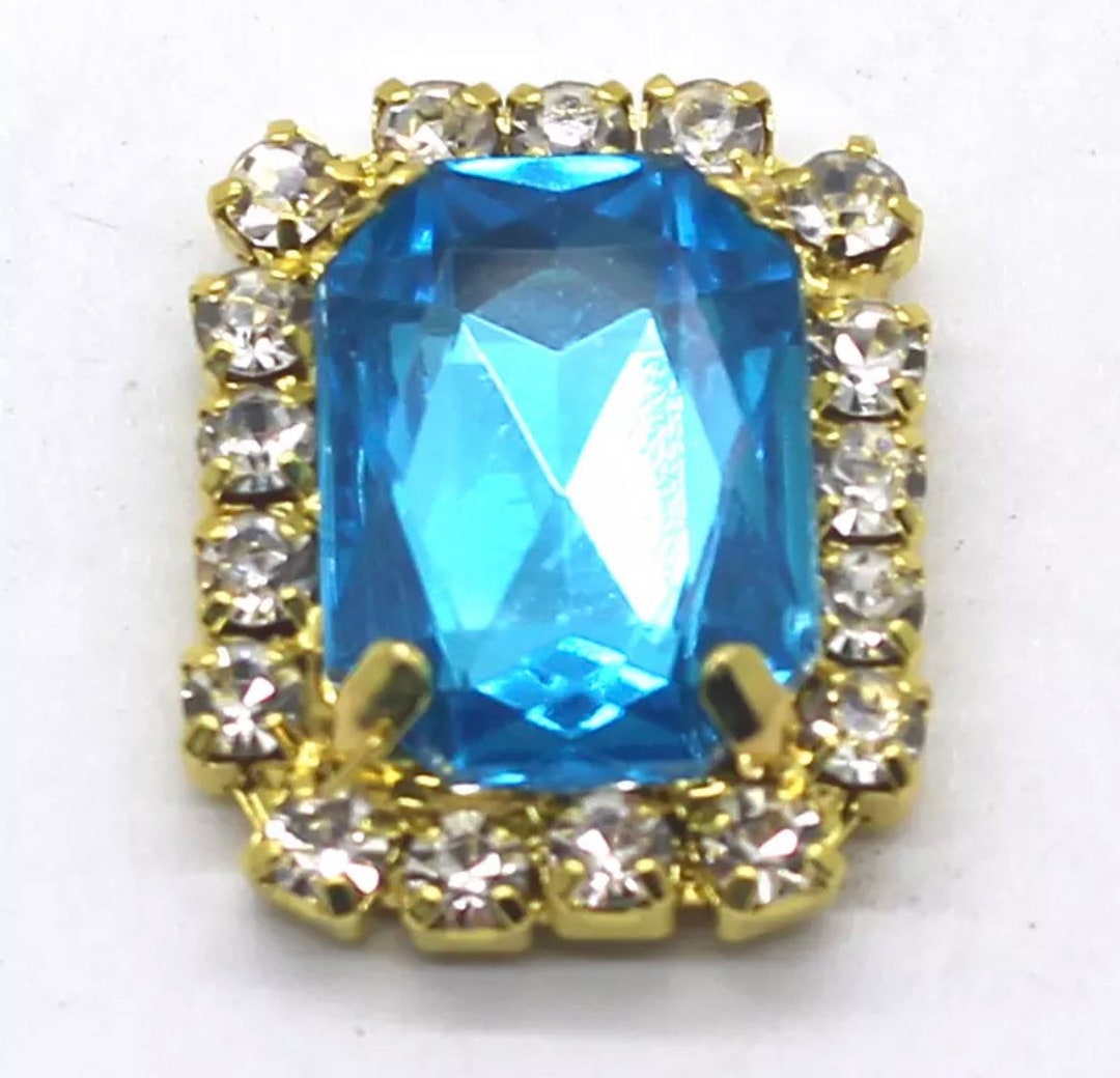 5pc Turquoise & Rhinestone Flatback - Etsy