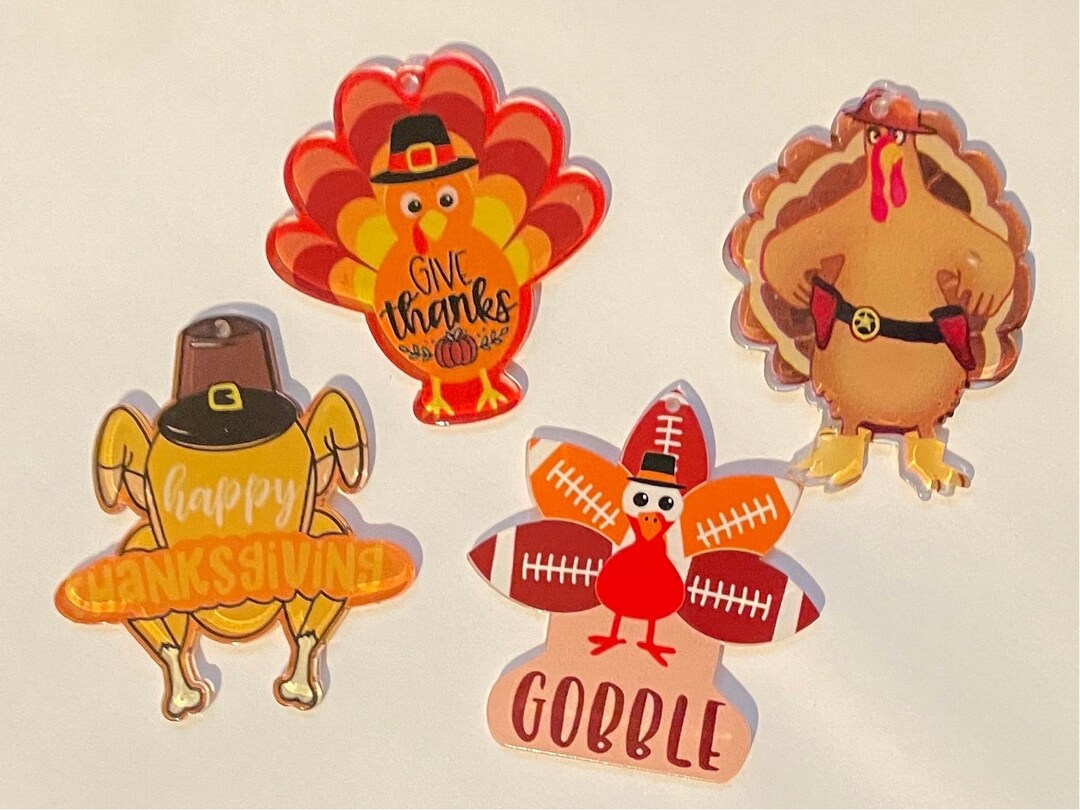 4pc Thanksgiving Turkey Charms - Etsy