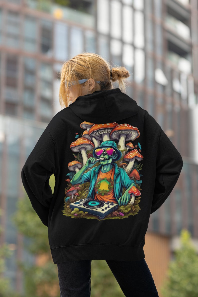 Techno Outfit Psychedelic Hoodie Rave Organism Catsondrugs.com Techno ...