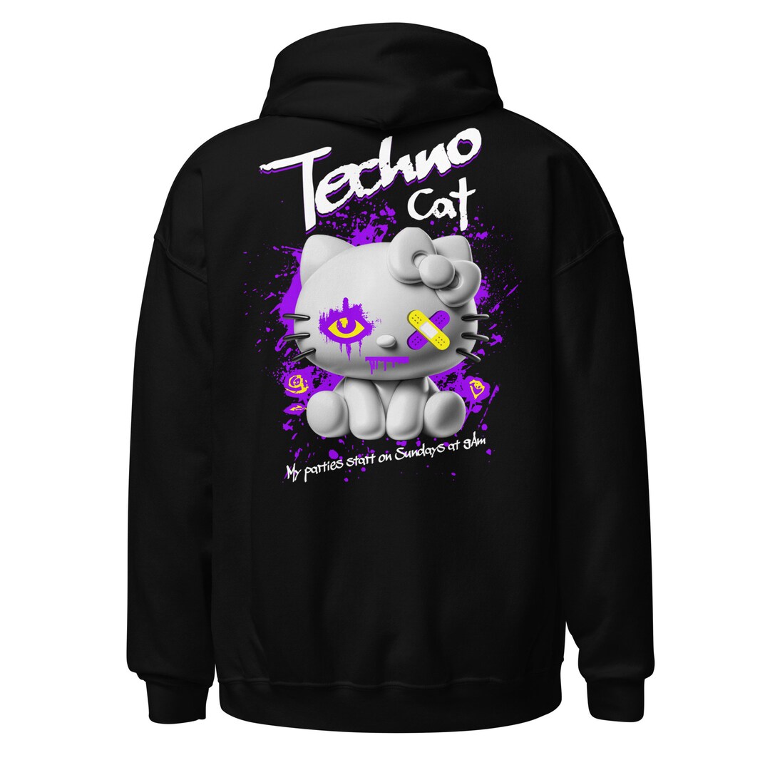 Techno Outfit Psychedelic Hoodie Techno Cat Catsondrugs.com Techno ...