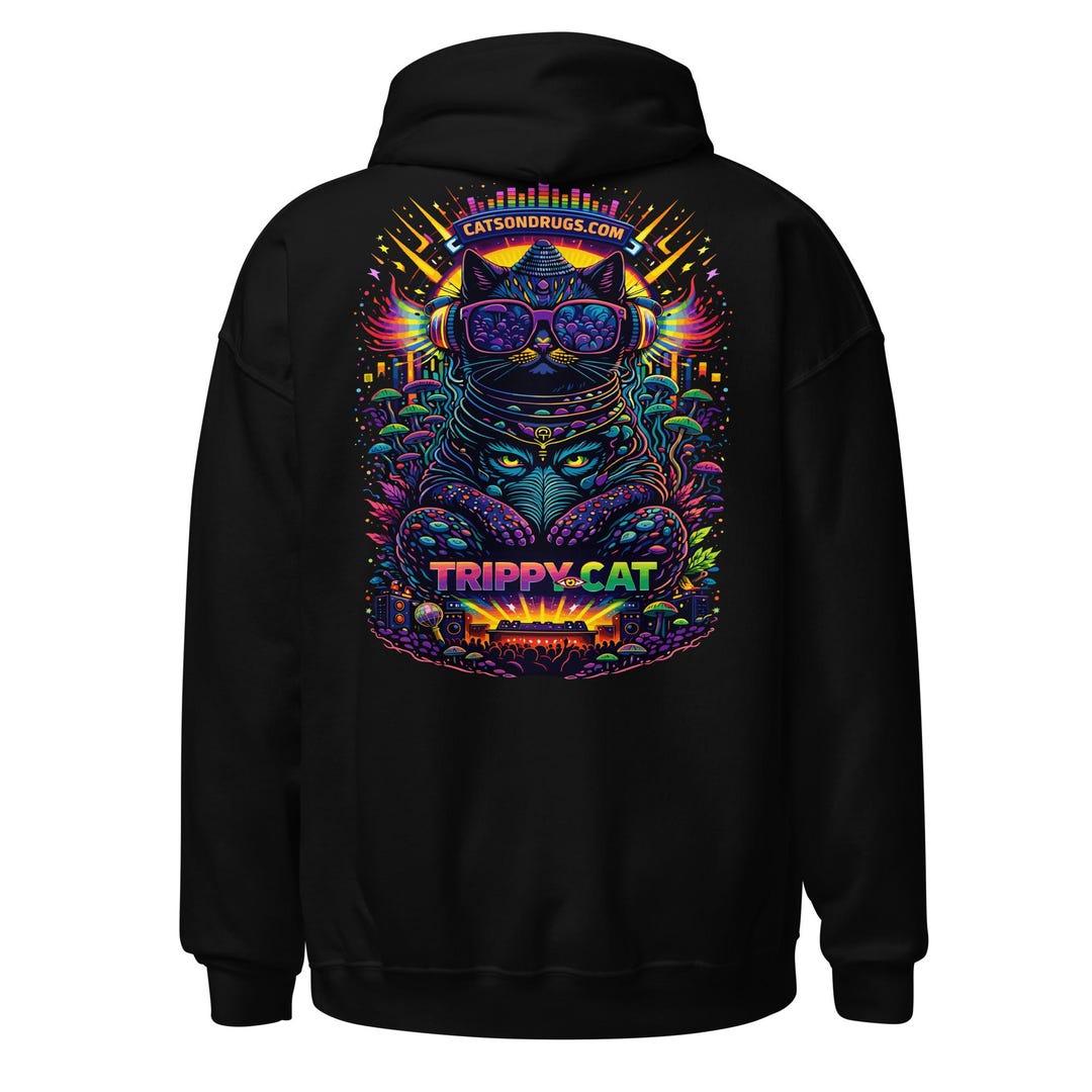 Psychedelic Outfit | Psychedelic Hoodie | Trippy Buddha Cat Hoodie ...