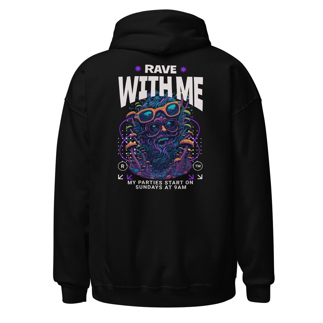 Rave Outfit Rave Hoodie Rave With Me CATSONDRUGS.COM Techno Hoodie Rave ...