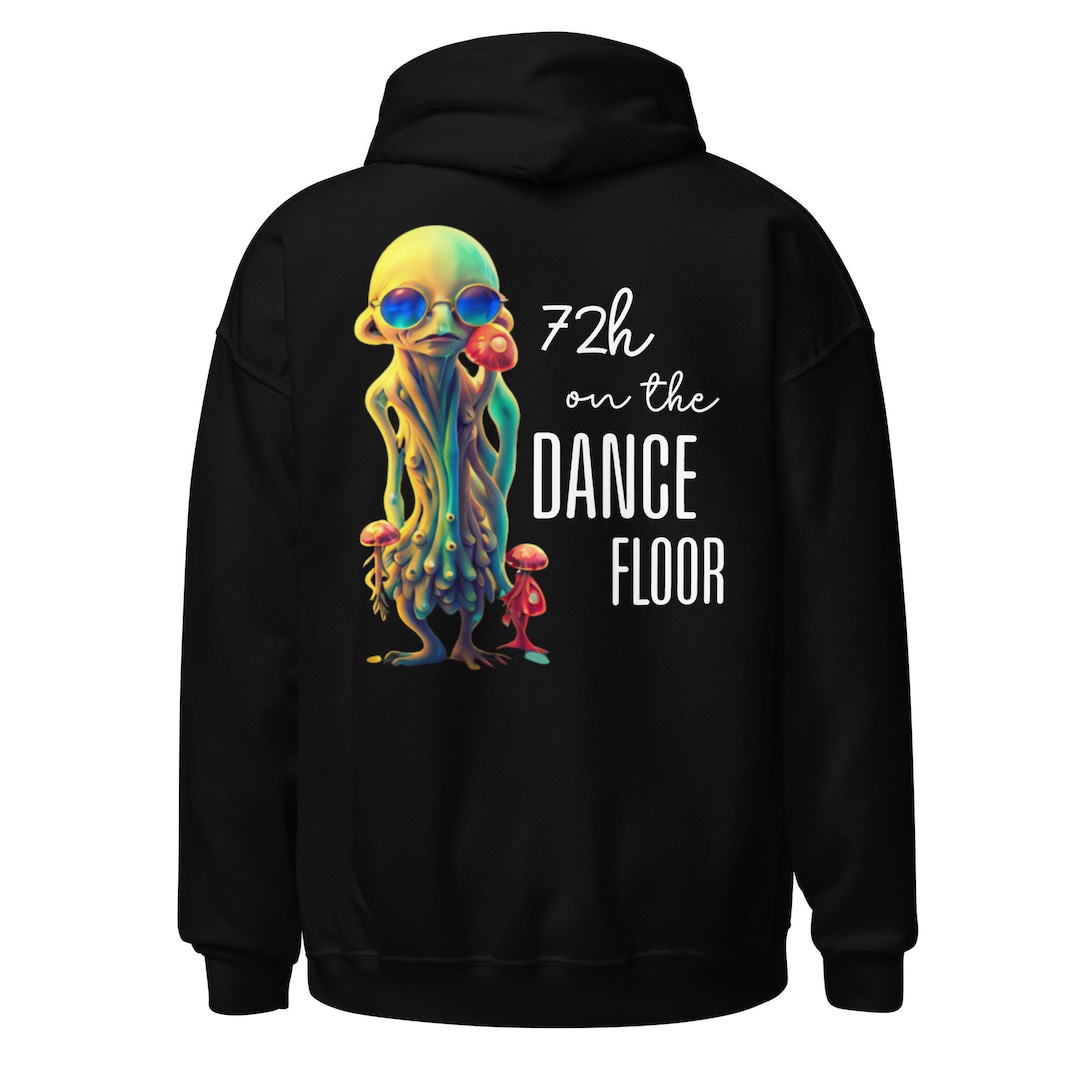 Techno Outfit Hoodie 72H on the Dancefloor Catsondrugs.com Techno Party ...
