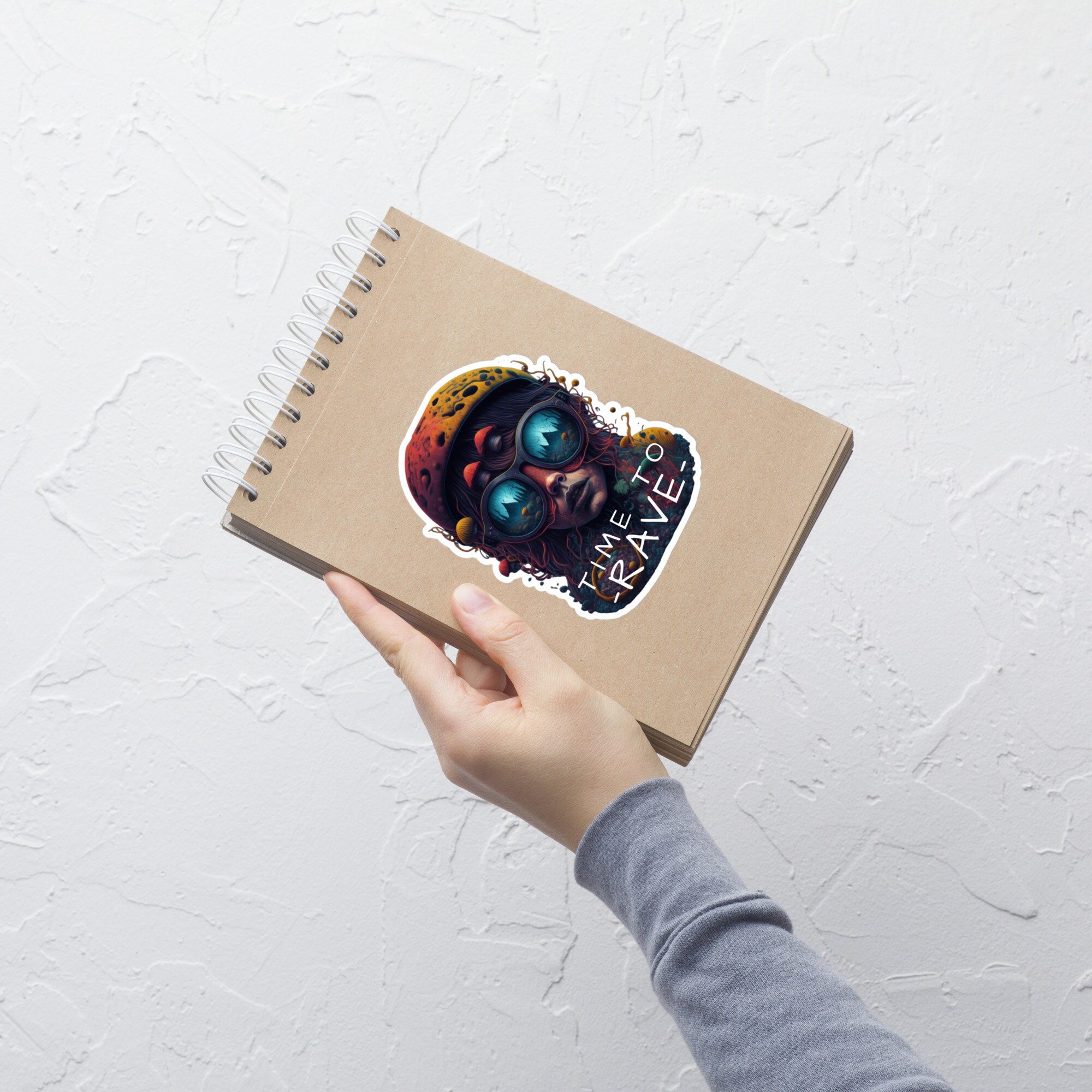 Techno Bubble-free Stickers Time to Rave Organism Catsondrugs.com ...