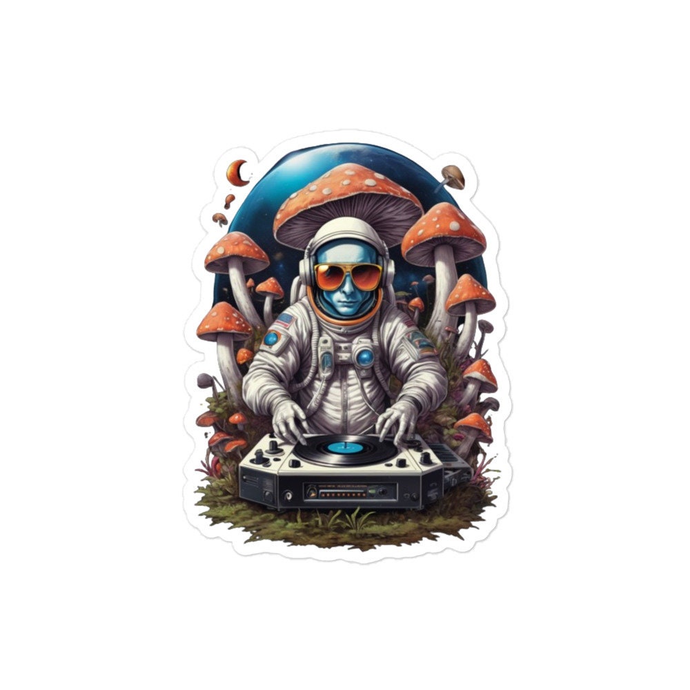 Techno Bubble-free Stickers Underground Astronaut Catsondrugs.com EDM ...