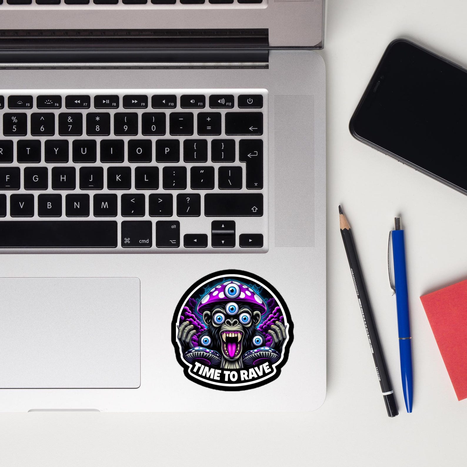 Techno Sticker | Psychedelic Techno Monkey | CATSONDRUGS.COM | Trippy ...