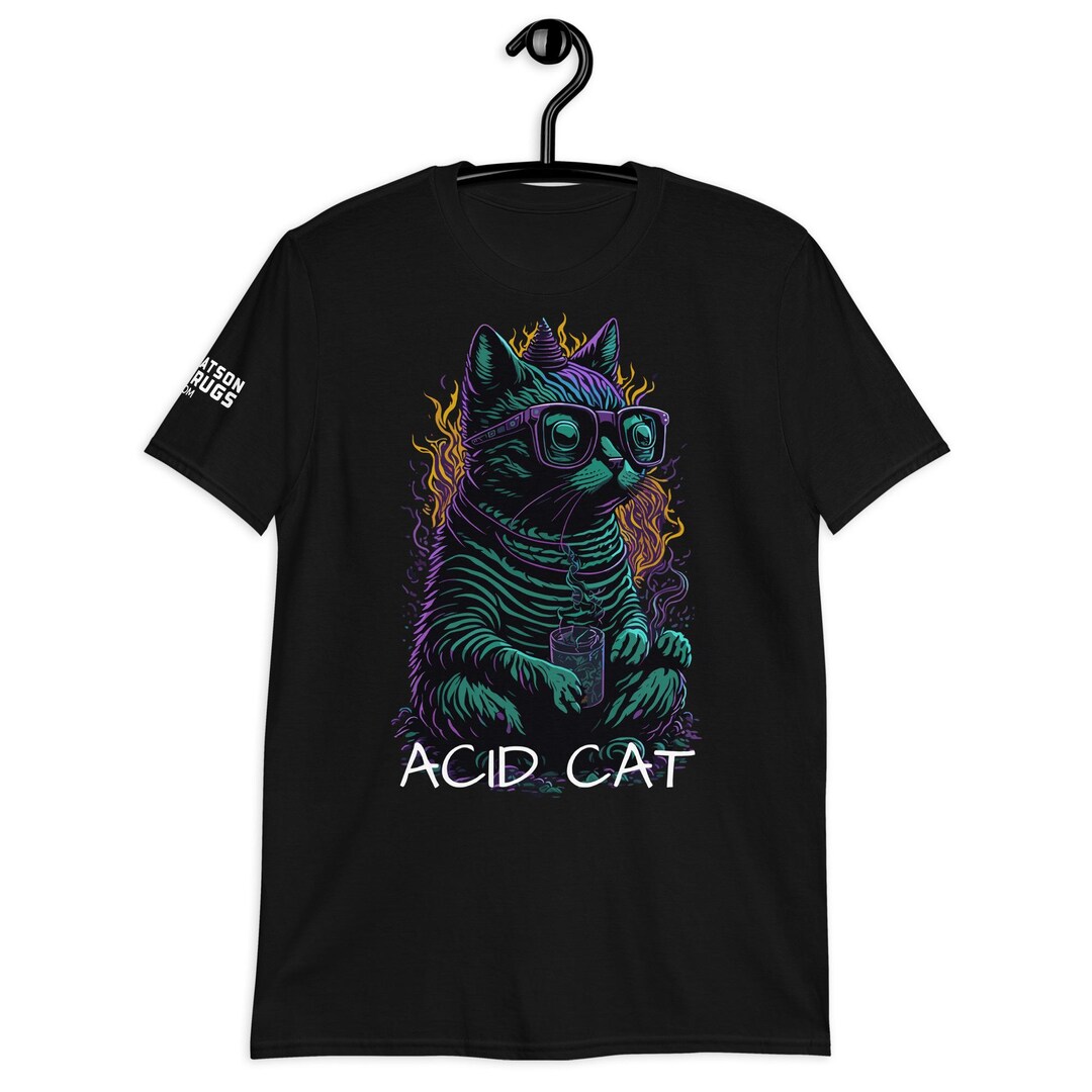 Acid T-shirt | Acid Wear | Psychedelic Acid Cat | CATSONDRUGS.COM ...