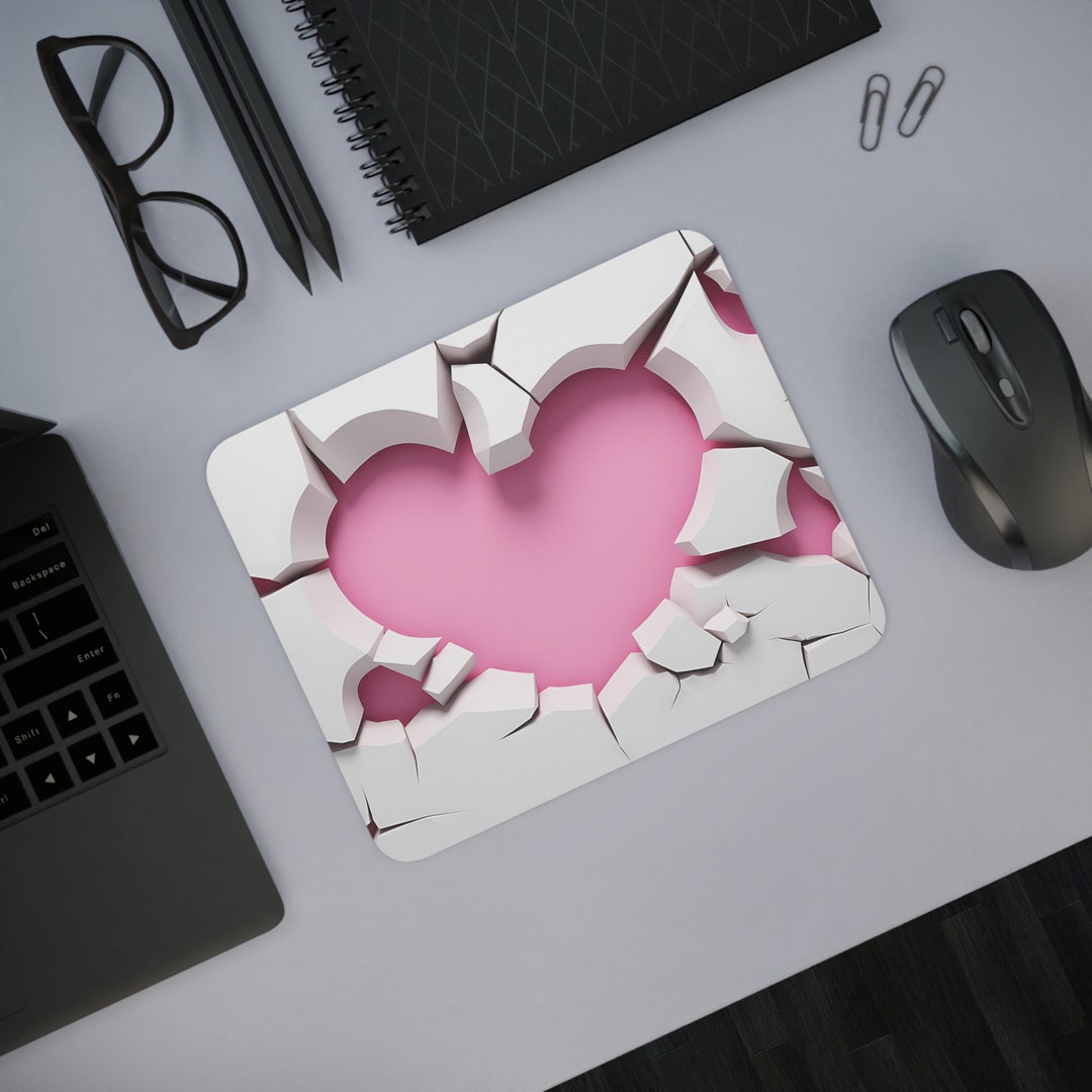 3D Pink Heart Mouse Pad, Gift for Students, Mouse Pads, Gift for Teens ...